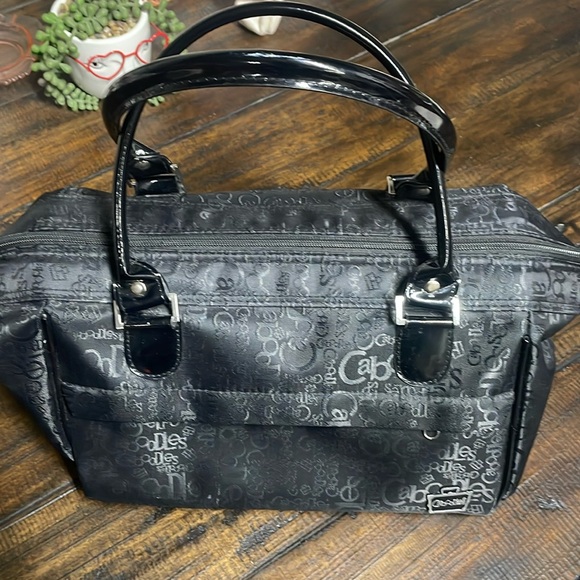 Caboodles | Bags | Caboodles Black Vinyl With Patent Leather Handle ...
